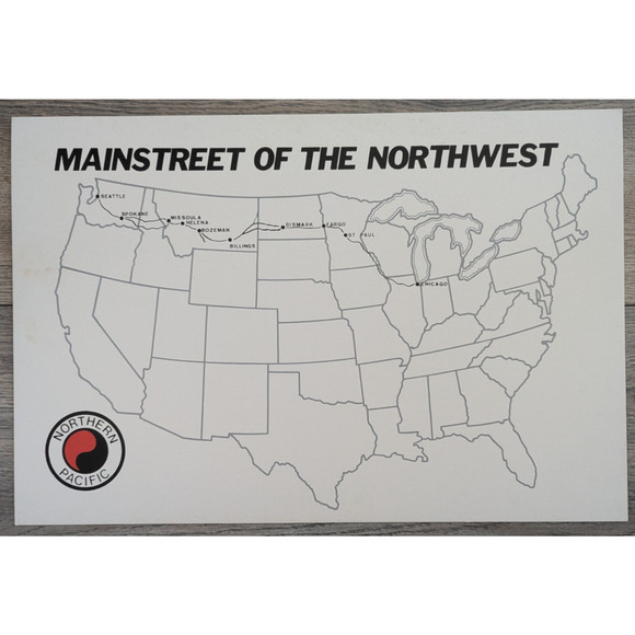 Other | Vintage Railroad Mainstreet Of The Northwest Route Map Poster ...